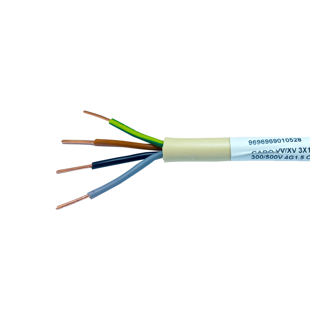 Comprar Cabo Rígido VV/XV 3X1.5+T PT-N05VV-U 300/500V 4G1.5 Creme Preço: